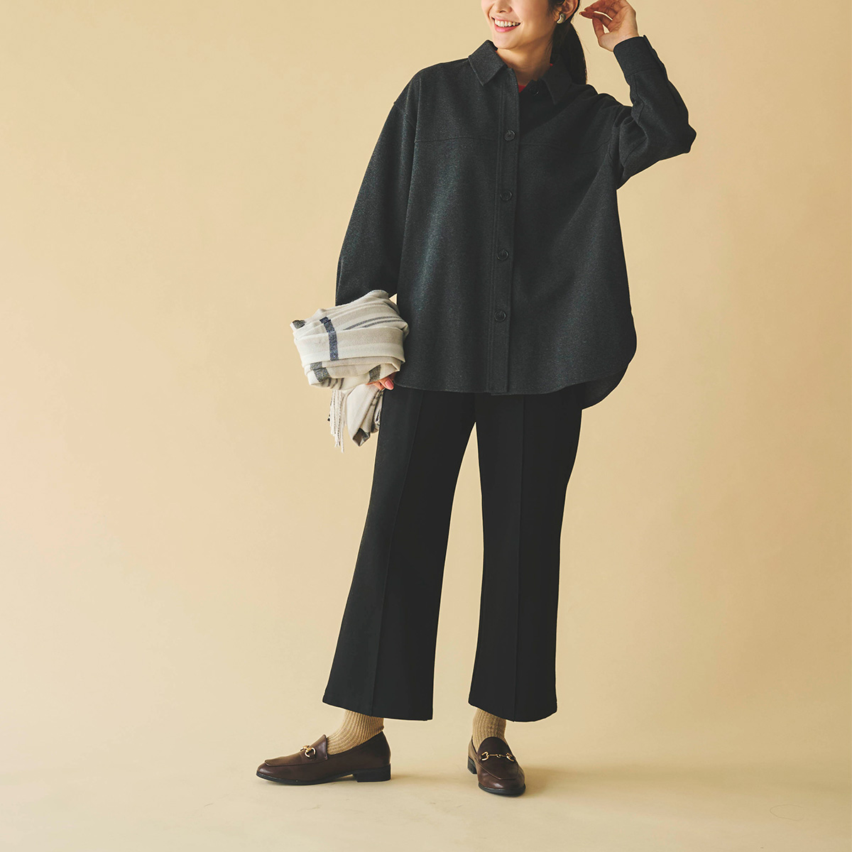 ケユカ シャツでもアウターでも使える！ウールライクストレッチオーバーシャツ–ショップニュース–札幌ステラプレイス